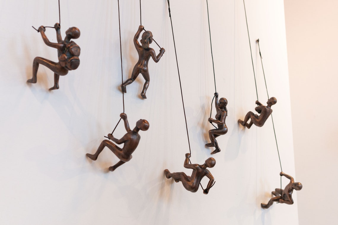 7 Piece Climbing Sculpture Wall Art Gift for Home Decor Interior Design ...