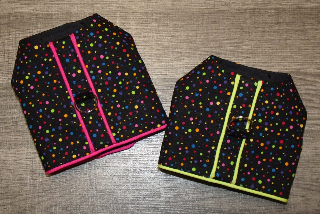Xsmall Female or Unisex Only - Harness Vest-multi-colored Dots on Black ...