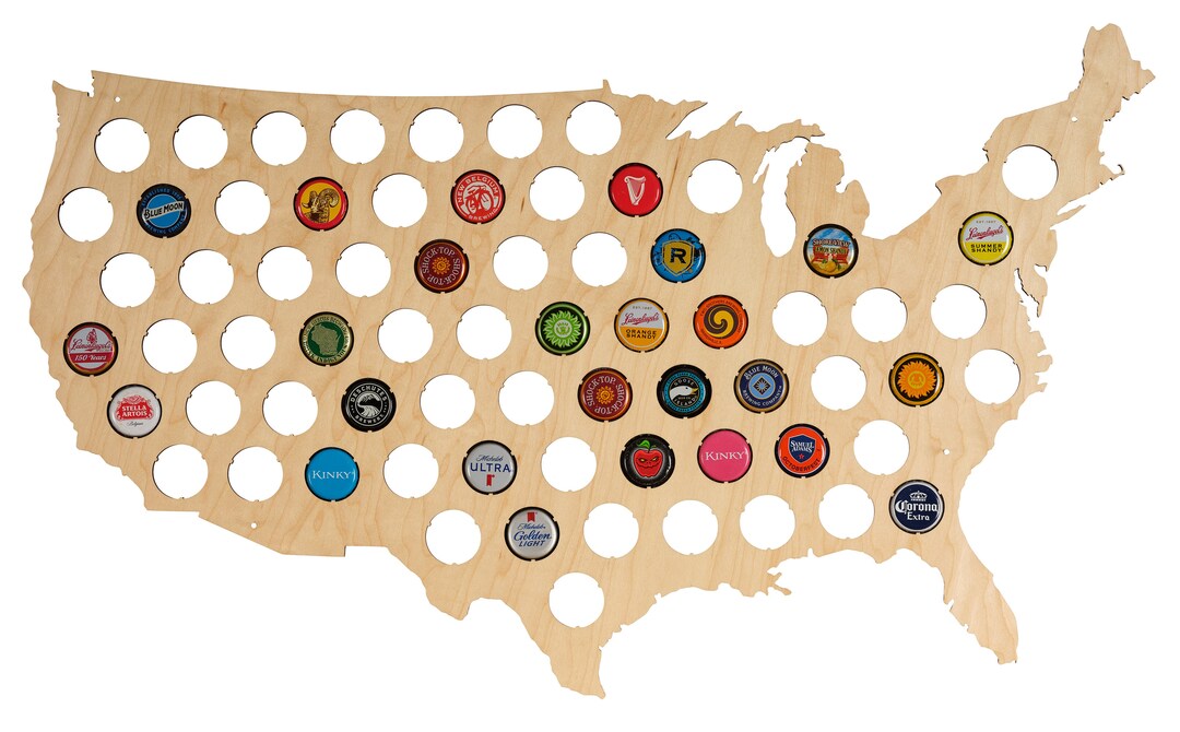 USA Beer Cap Maps - for the Beer Cap Collector - Two for One Price ...