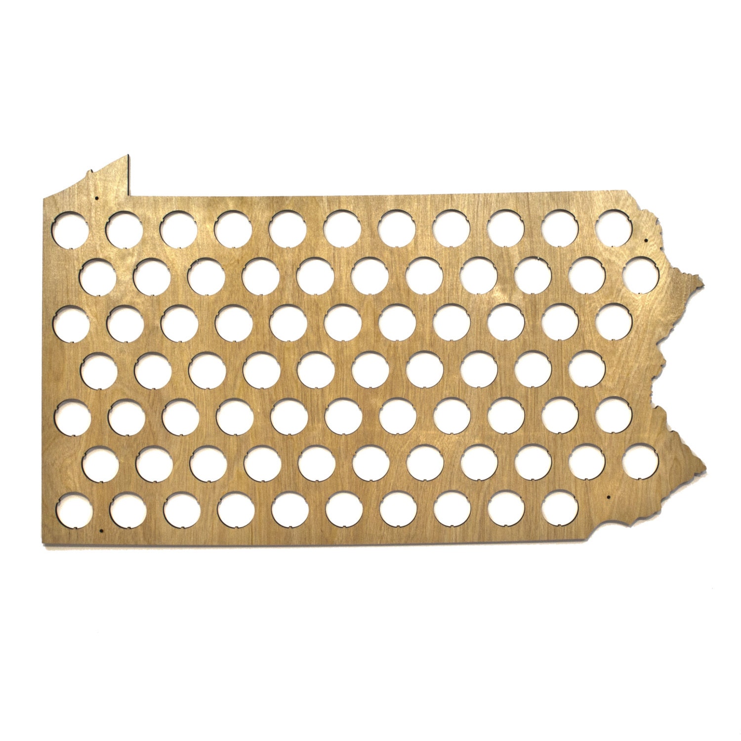 Pennsylvania Beer Cap Map PA Maple Wood Semi-gloss Finish | Etsy