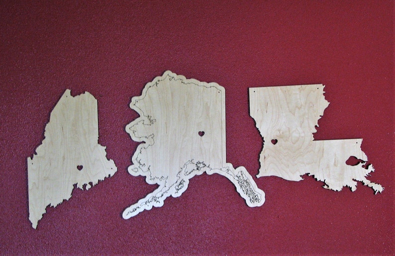 State Shape Map Cutout All 50 States United States - Etsy