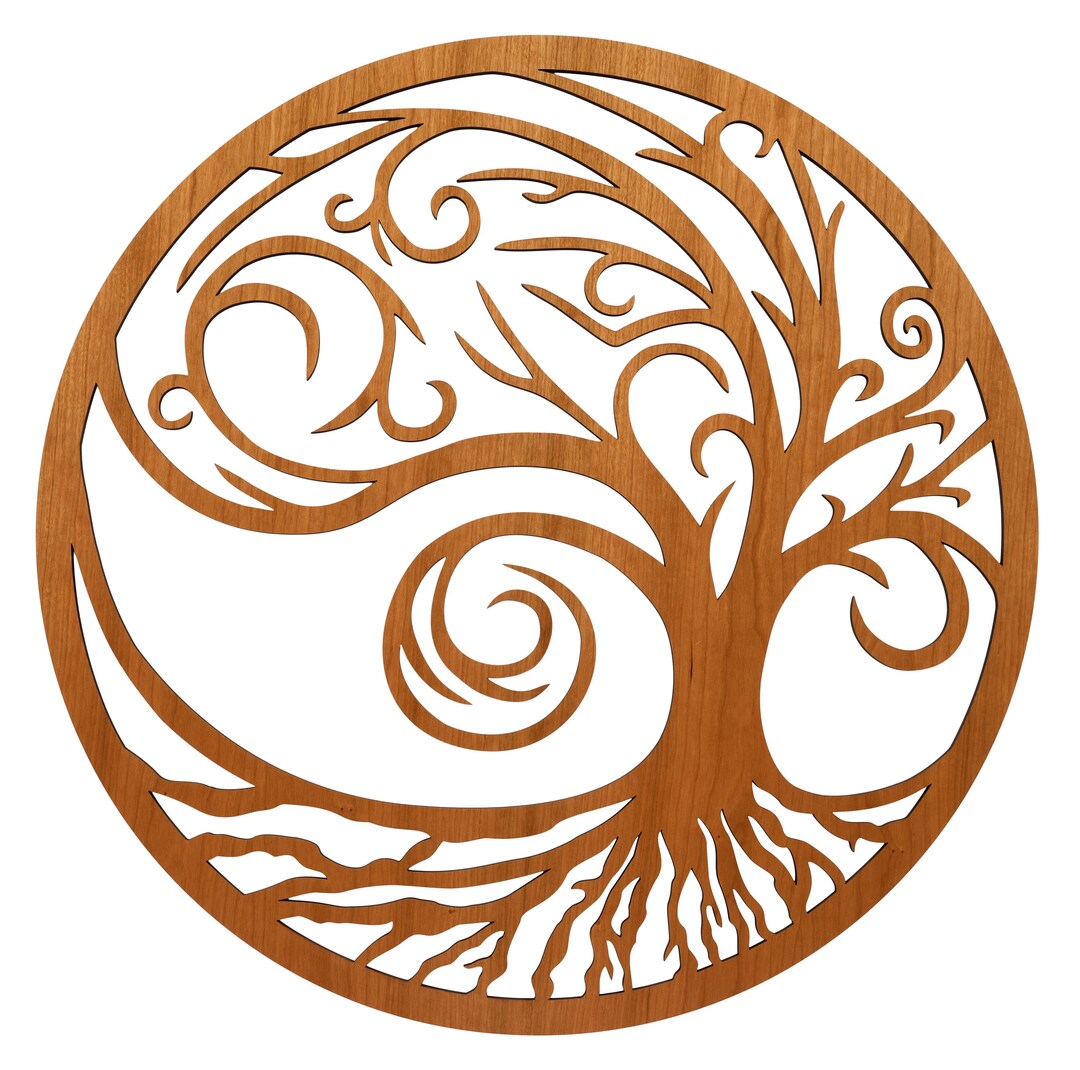 Windswept Tree Round Wall Hanging Wooden Wall Art Christmas Gift ...