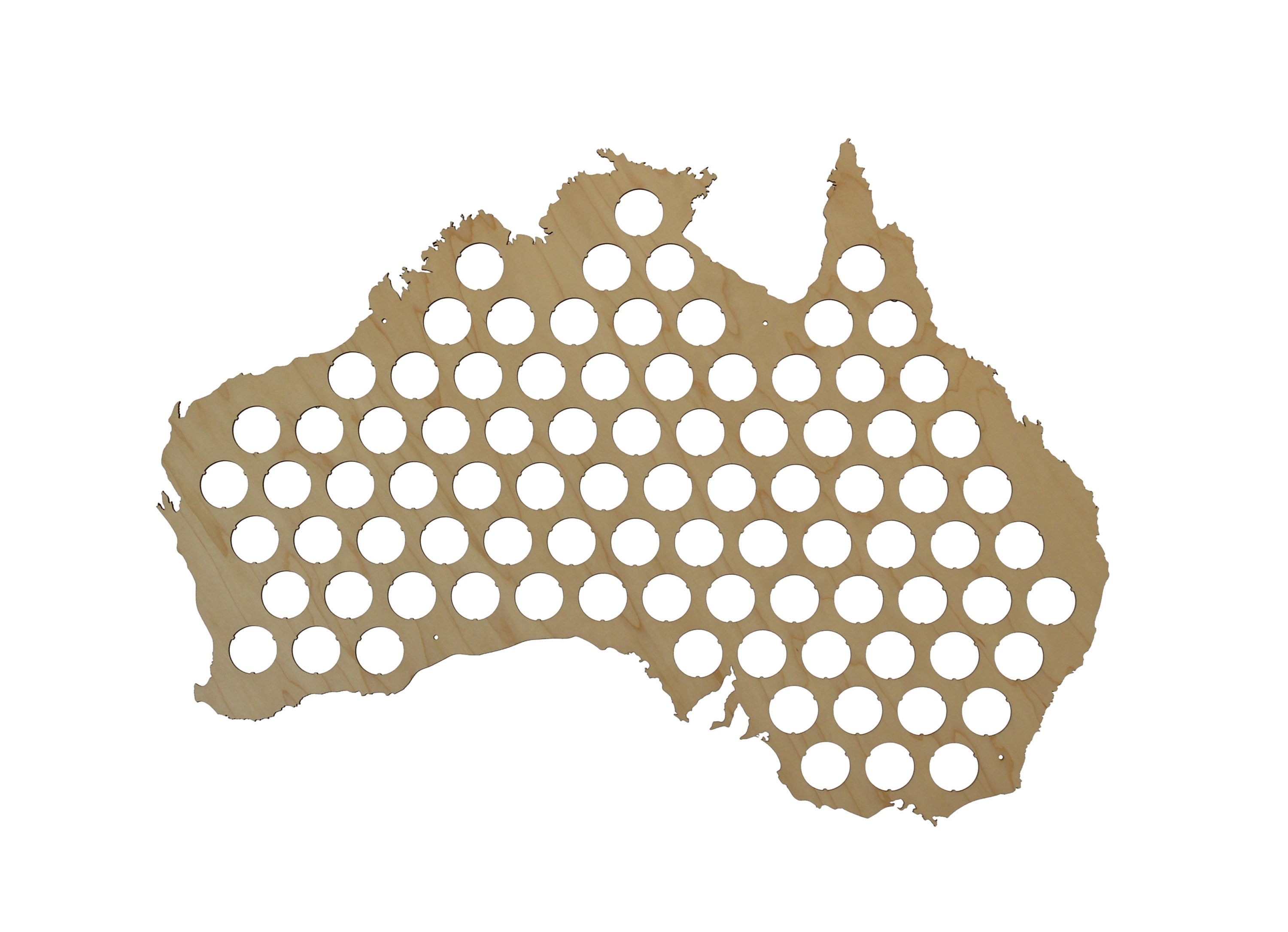 Australia Beer Cap Map - Maple Wood - Semi-gloss Finish - Wood Beer Cap ...