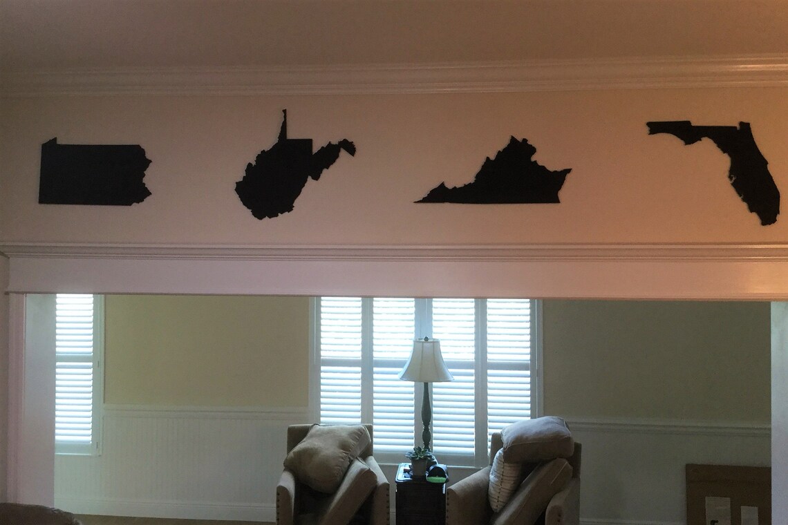 State Shape Map Cutout All 50 States United States - Etsy