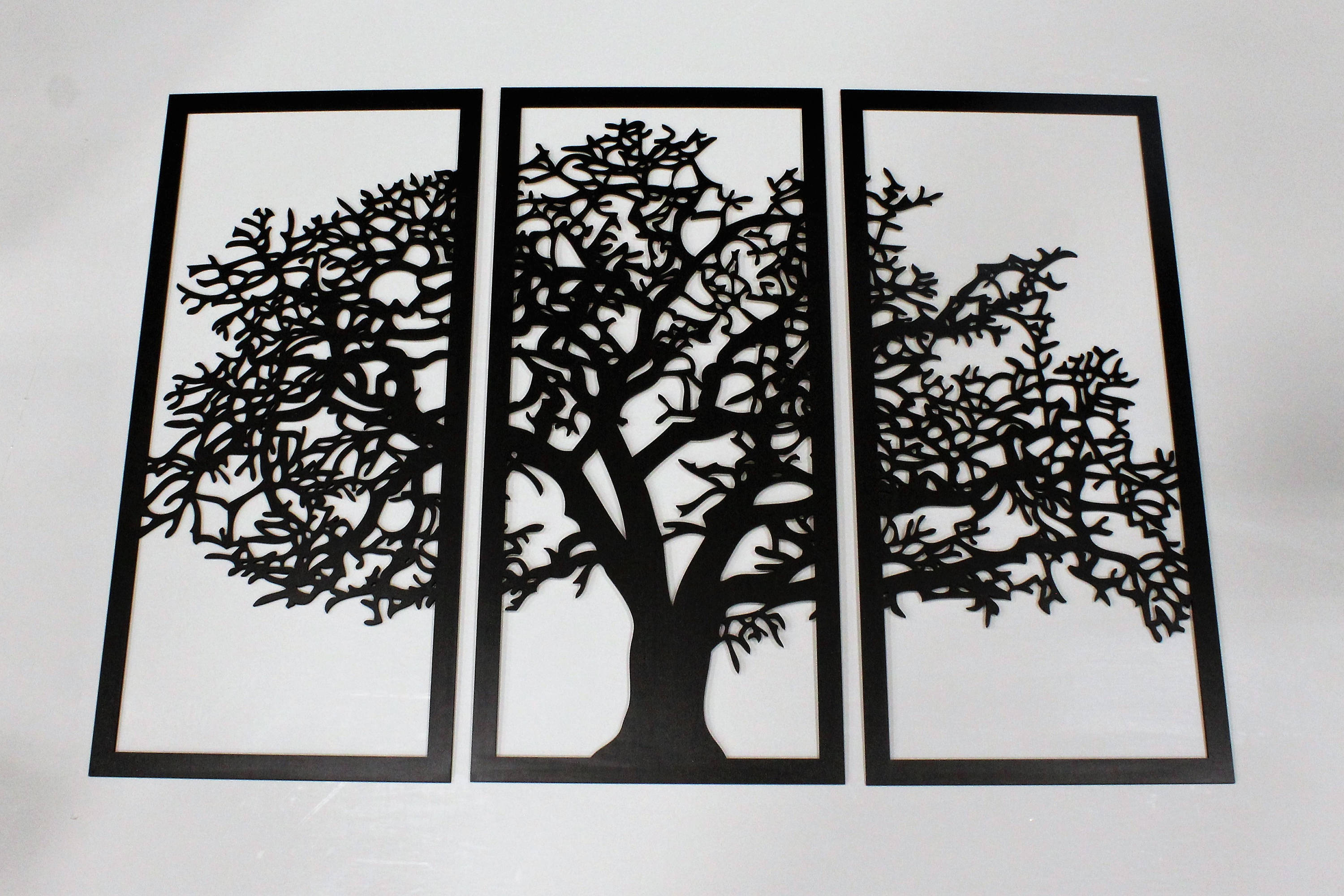 Tree of Life Ebony 3 Panel Tree Wooden Wall Art Large - Etsy
