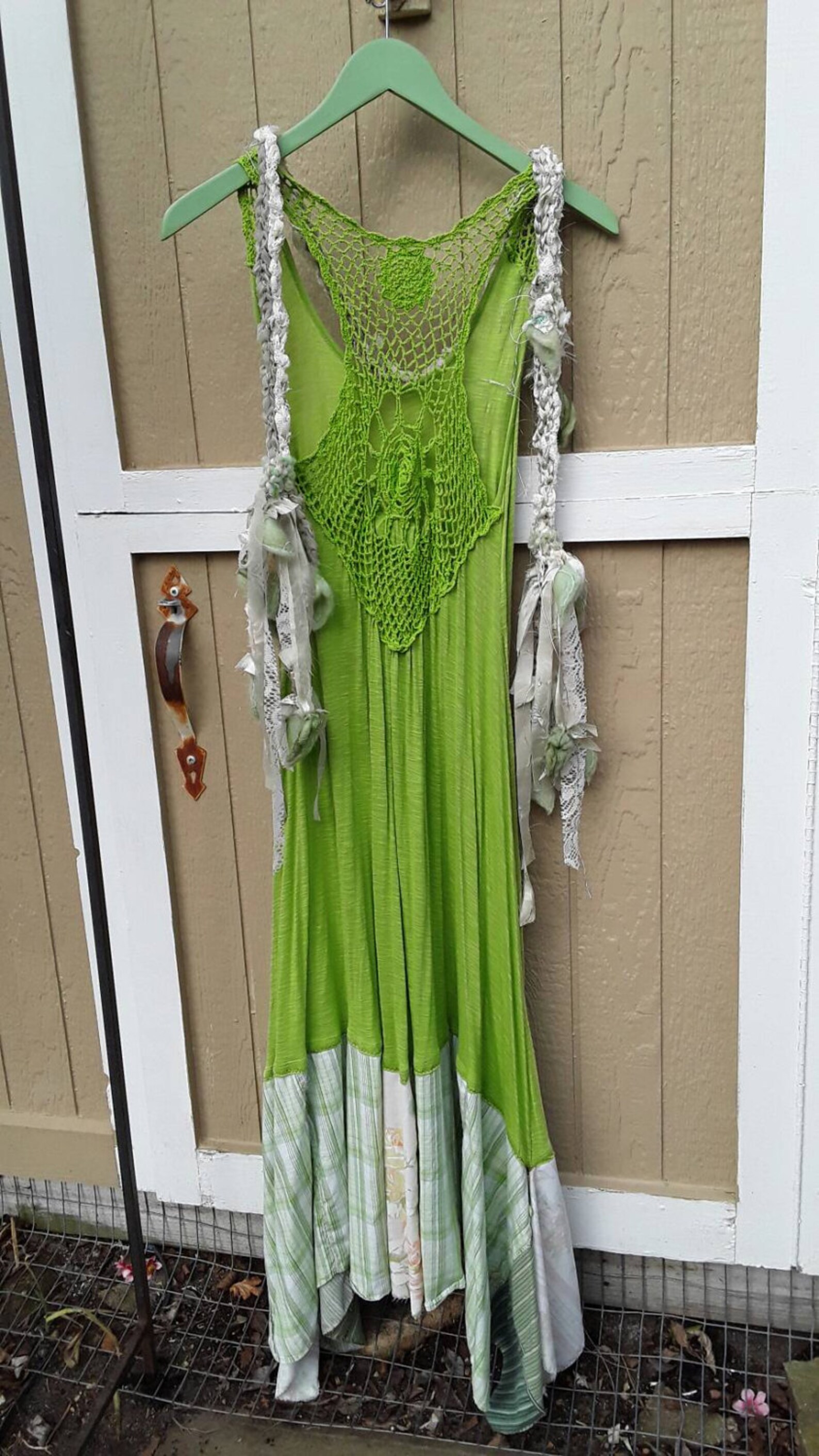 Altered Couture Dress, Boho Dress, Vintage Fabrics , Upcycled Clothing ...