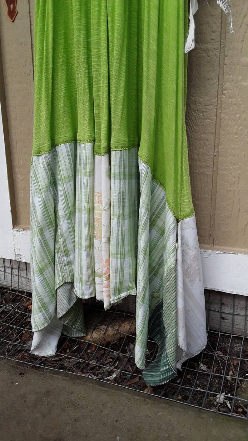 Altered Couture Dress, Boho Dress, Vintage Fabrics , Upcycled Clothing ...