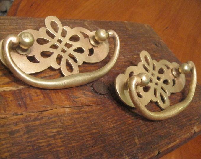 Large Drawer Pulls ,two Large Solid Brass Drawer Pulls ,large Brass ...