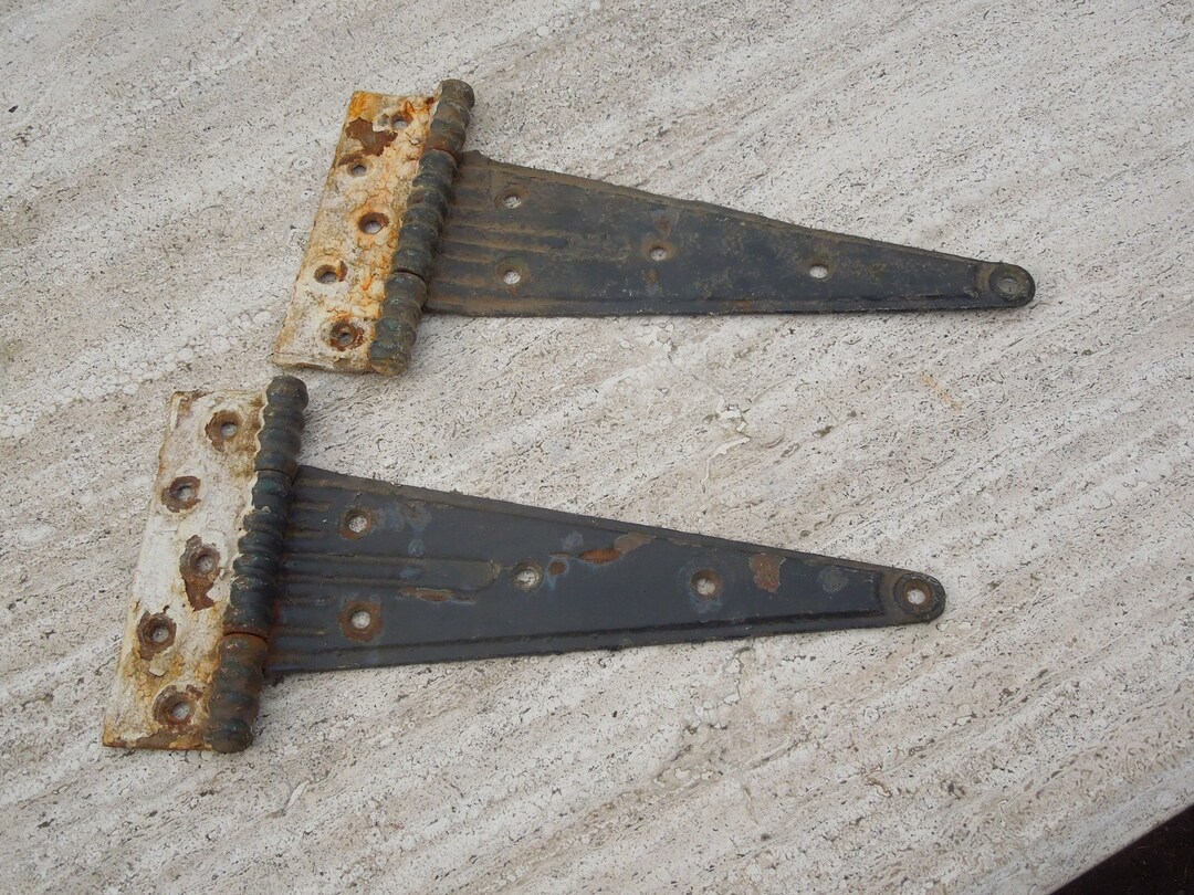 Pair of Heavy Duty Antique Hinges, Farm Gate Pressed Steel Hinges ...