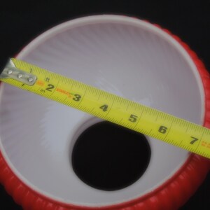 Rare Ruby Red Swirl Ribbed Student Lampshade, Period Red Lighting, Milk ...