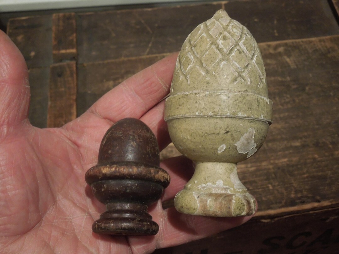 Antique Wooden Finials, Pinecone / Acorn Finials, Architectural Salvage, FREE SHIPPING!! - Etsy