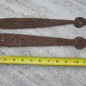 Hand Forged Antique Strap Hinges, Spade End Primitive Door Hinges, FREE SHIPPING!! - Etsy