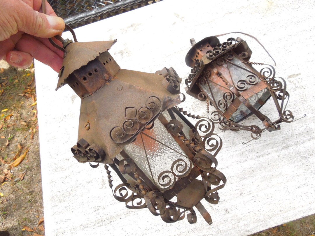 Mid Century Spanish Revival / Mexican Pendent Lights, Pair of Copper ...