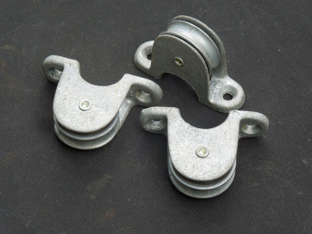 Set of Three Galvanized Fixed Pulleys, Boat Deck Pulleys, FREE SHIPPING ...