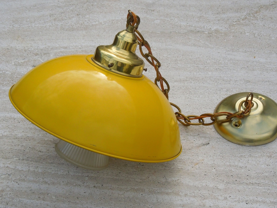 ON SALE!! 1960's Sun Yellow Pendant Retro Kitchen Light, Rare Vintage ...