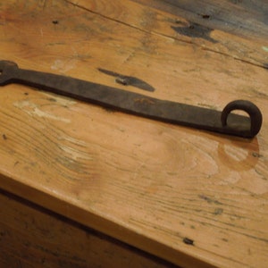 Rare Hand Forged Gate Lock Arm Hardware, Iron Strap Gate Lock, FREE ...