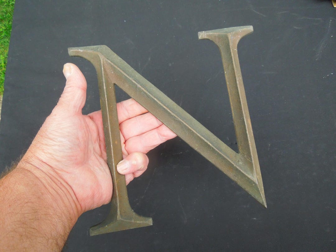Antique Bronze Large Letter N, Salvage Sign Letter, 1800's Letter N ...