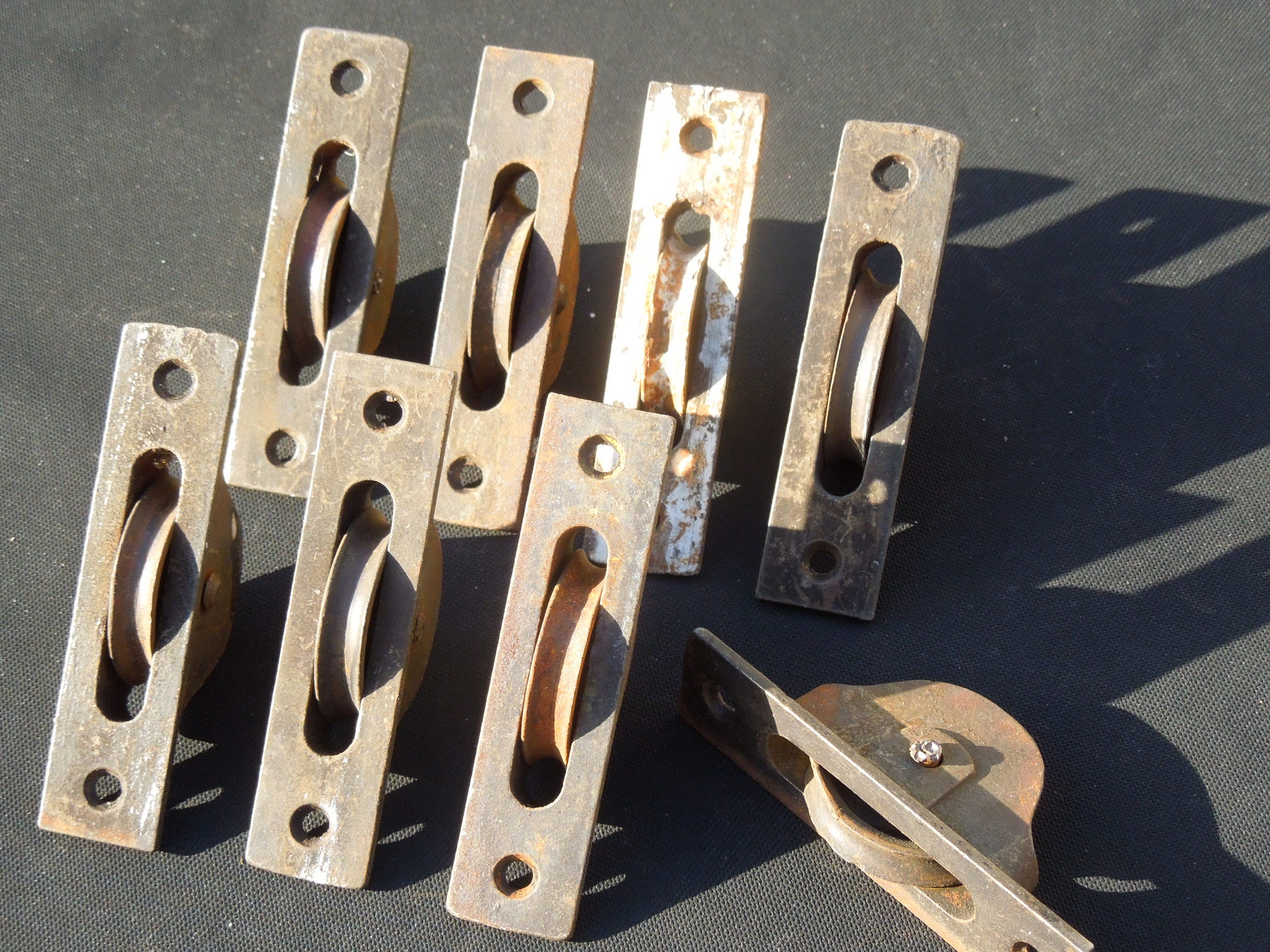 Antique Sash Window Pulleys, 8 Salvaged Window Hardware Pulleys, FREE ...