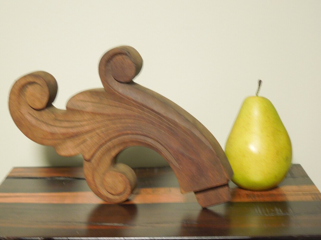 Rare Hand Carved Hardwood French Curve Embellishment, Vintage Furniture ...
