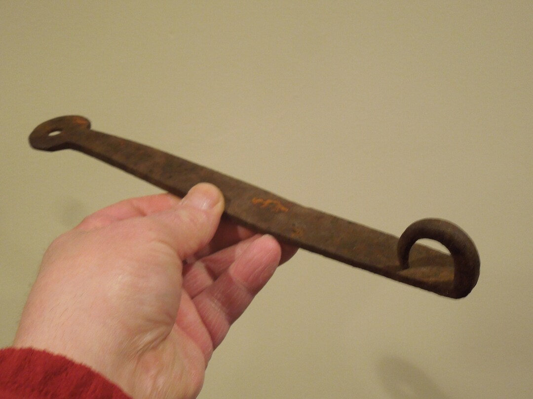 Rare Hand Forged Gate Lock Arm Hardware, Iron Strap Gate Lock, FREE ...