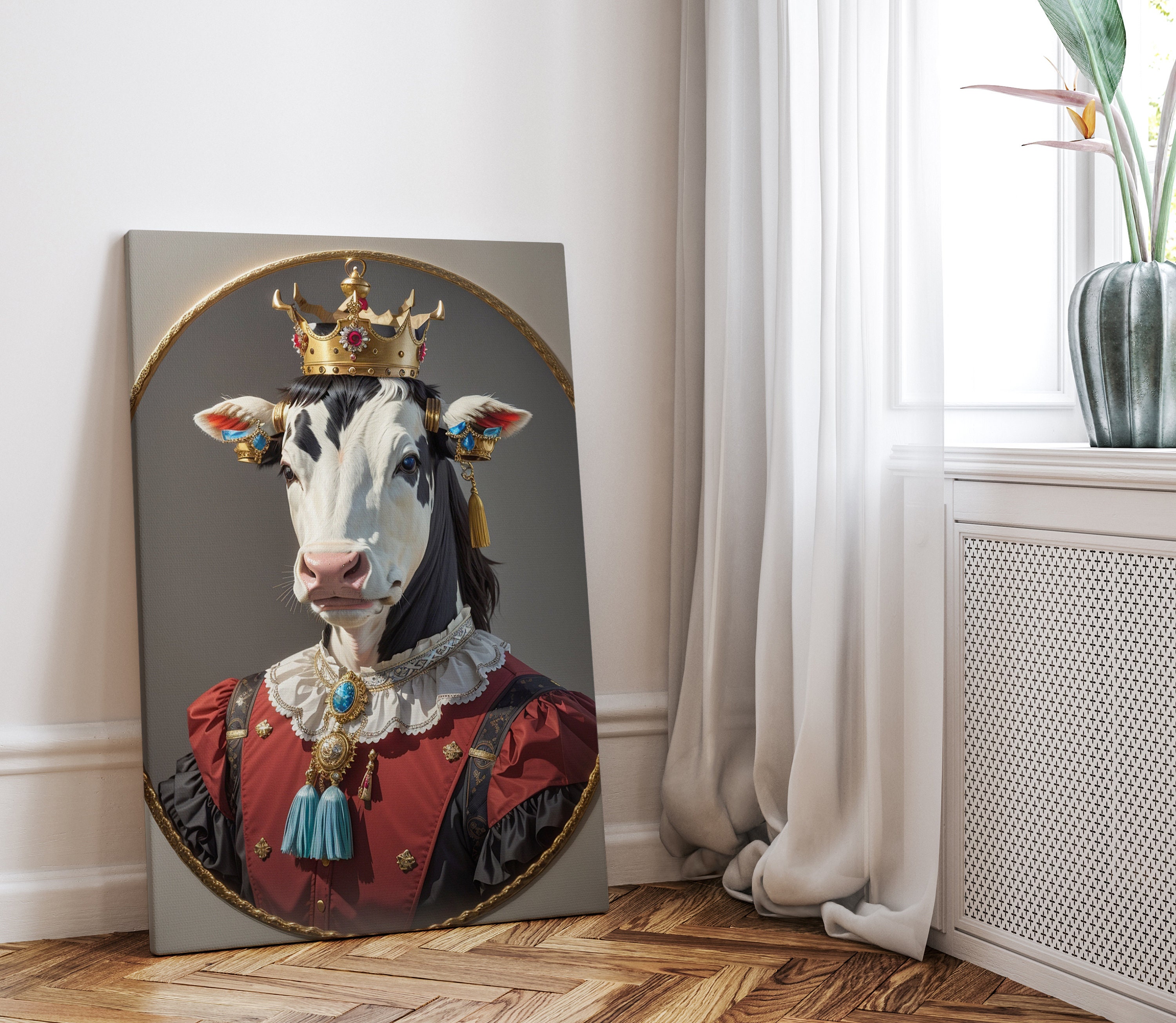 Royal Cow Cow Canvas Mural Wall Art Home Decor Print - Etsy