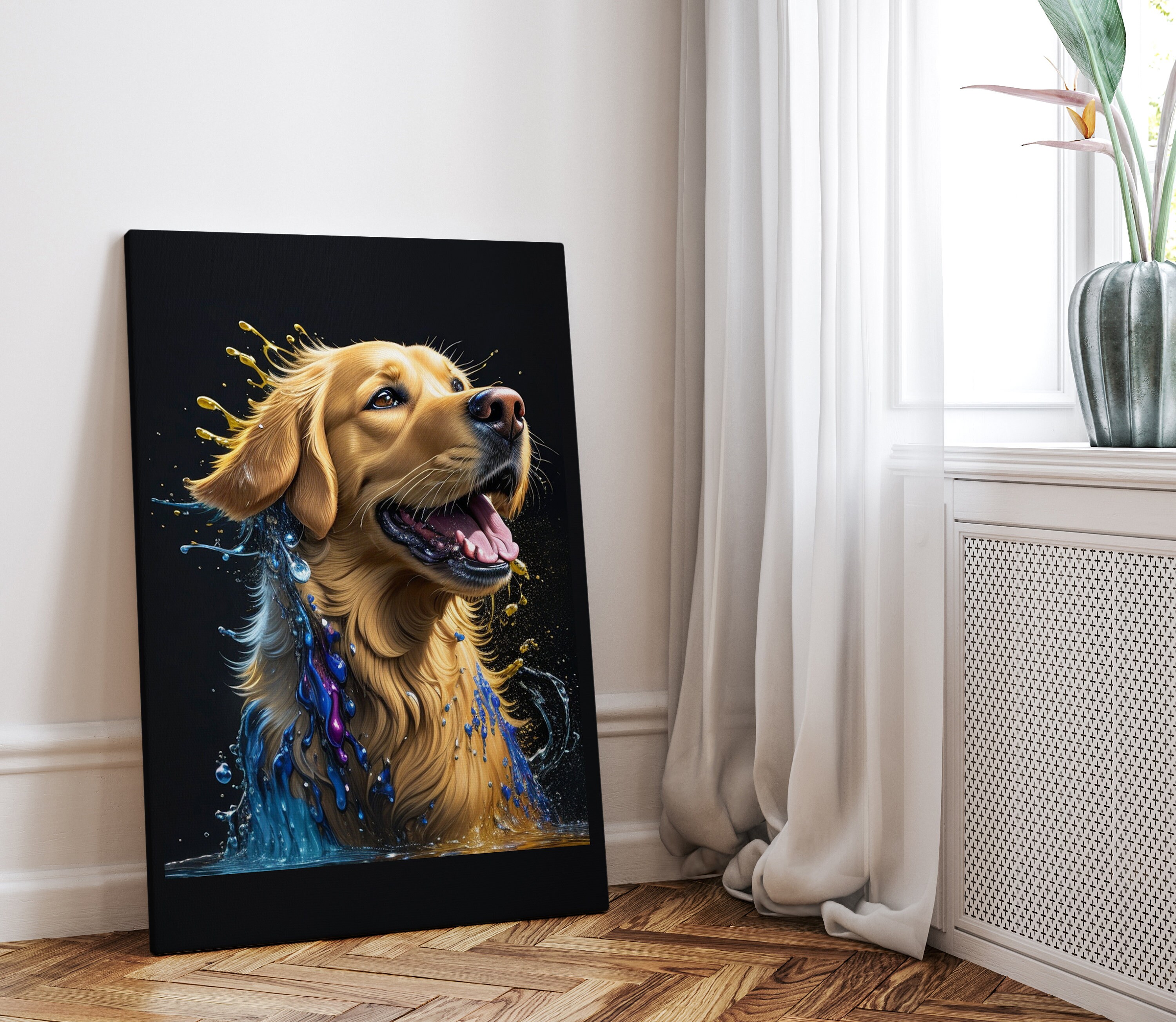 Golden Retriever Dog Canvas Mural Wall Art Home Decor - Etsy