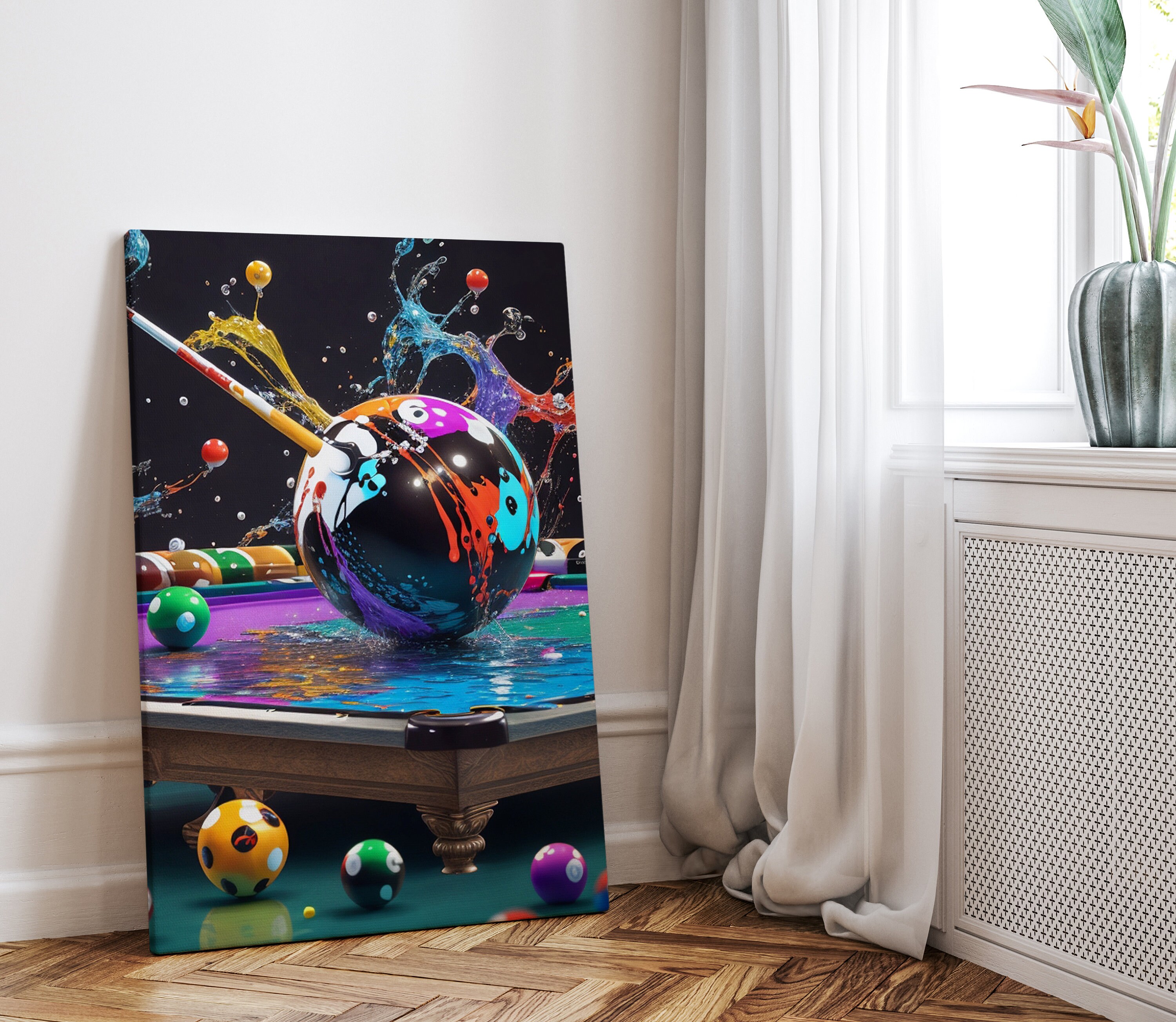 Billiard Table Ball Canvas Mural Wall Art Home Decor Print - Etsy