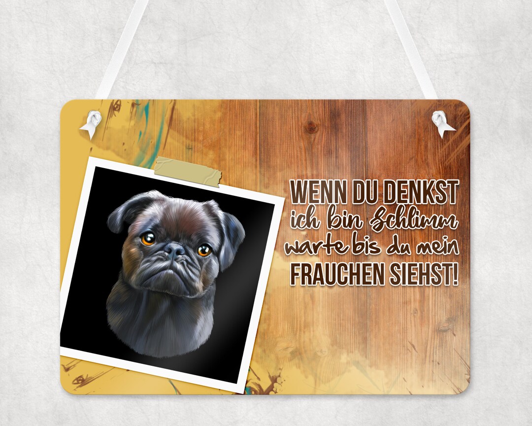 Door Sign Entrance Sign Sign With Pug Dog Decoration Warning - Etsy