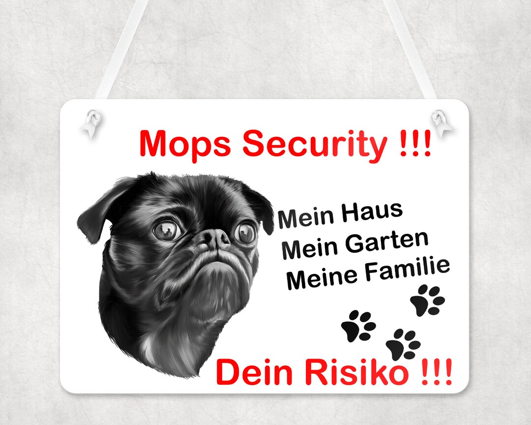 Door Sign Entrance Sign Sign With Pug Dog Decoration Warning - Etsy