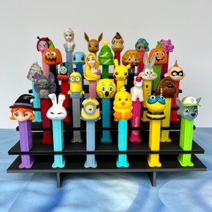 Zigzag Rows 16" Wide PEZ Dispenser Display Shelf Stadium Style - Fits ...