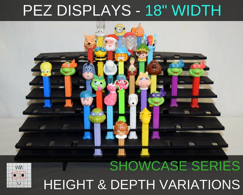 18 Inch Wide PEZ Dispenser Display Shelf Stadium Style Black | Etsy