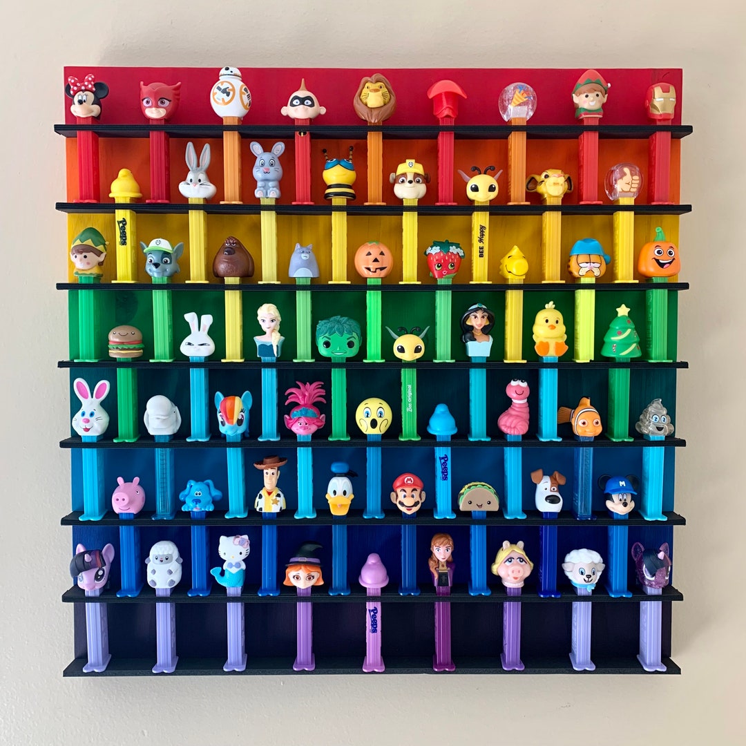 Rainbow Wall PEZ Dispenser Display Holds 60 22 X 22 Pine Wood - Etsy