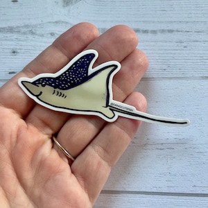 Matte Vinyl Sticker - Spotted Eagle Ray Sticker, Ray Gift, Elasmobranch ...