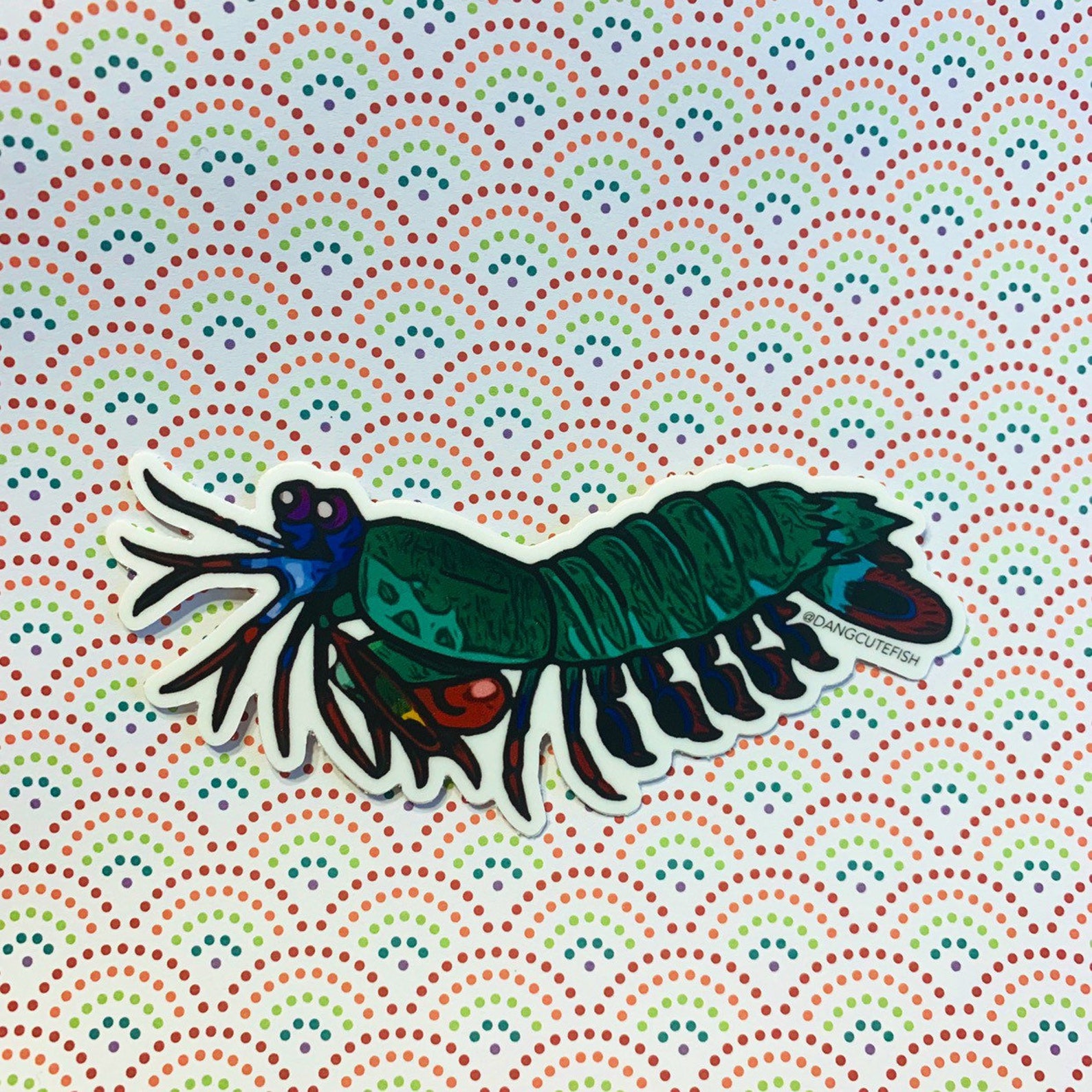Matte Coated Vinyl Sticker Peacock Mantis Shrimp Sticker - Etsy