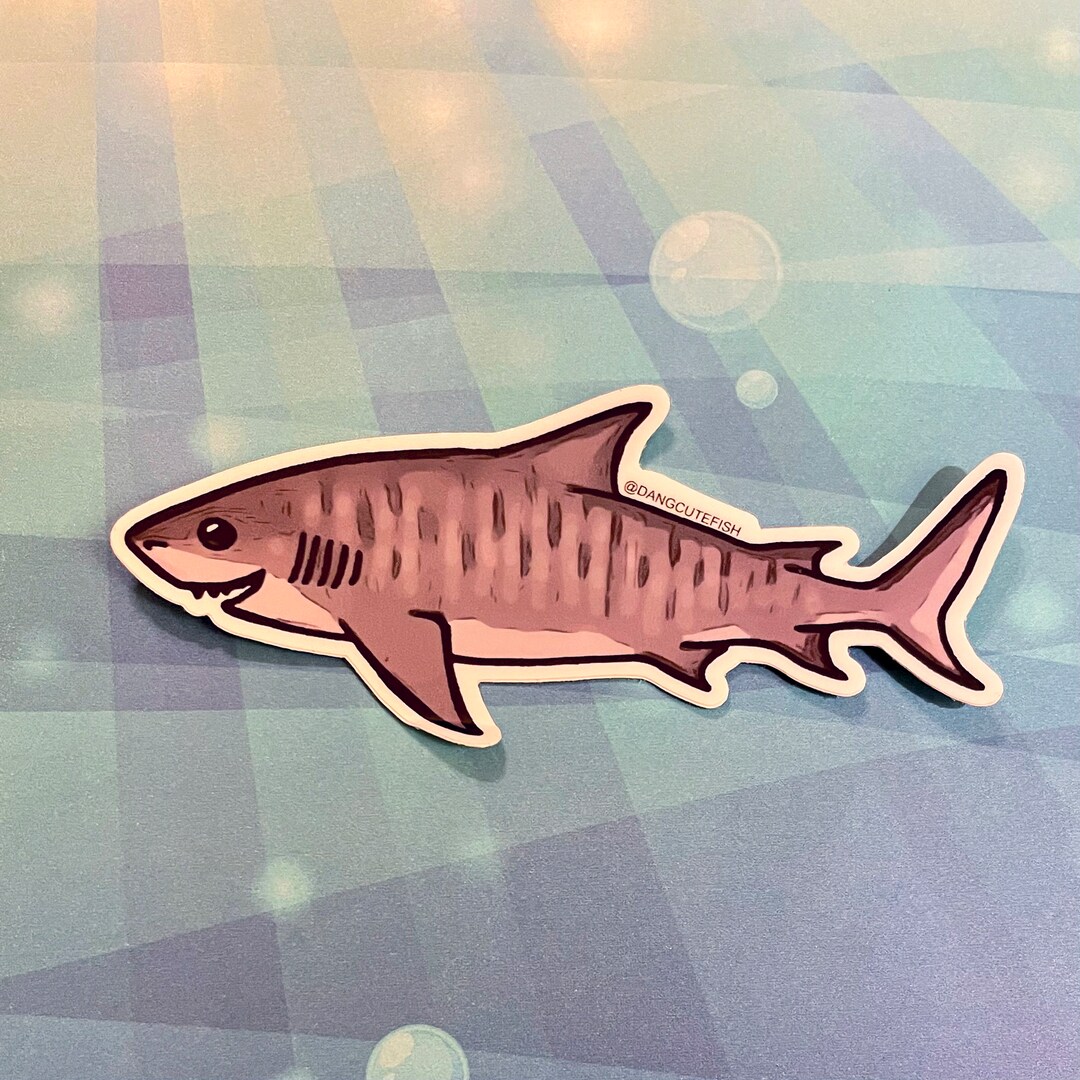 Tiger Shark Sticker - Elasmobranch, Shark Gift, Dang Cute Fish - Etsy