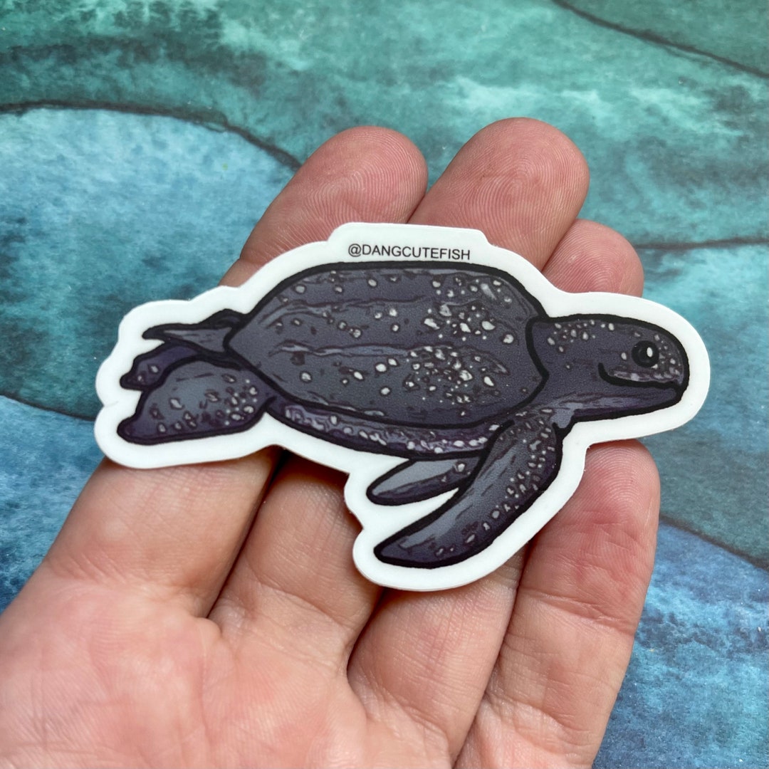Vinyl Sticker (1) - Leatherback Sea Turtle Sticker, Gift, Sea Turtle ...