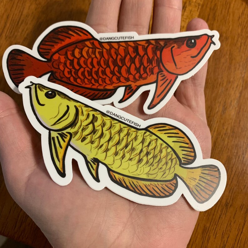Matte Coated Vinyl Stickers 2 Asian Arowana Great Gift - Etsy