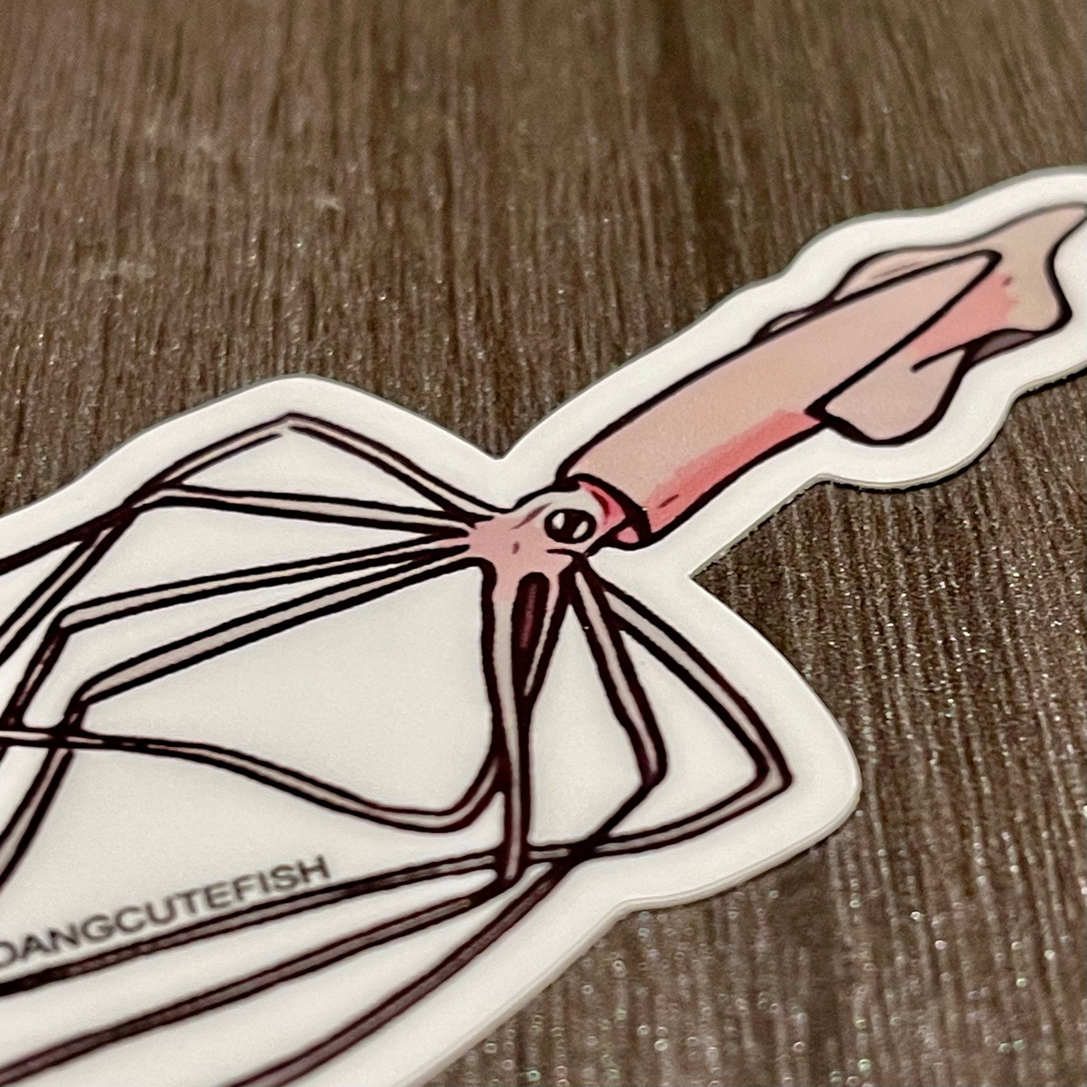 Matte Coated Vinyl Sticker Long Arm Squid Sticker Big Fin - Etsy