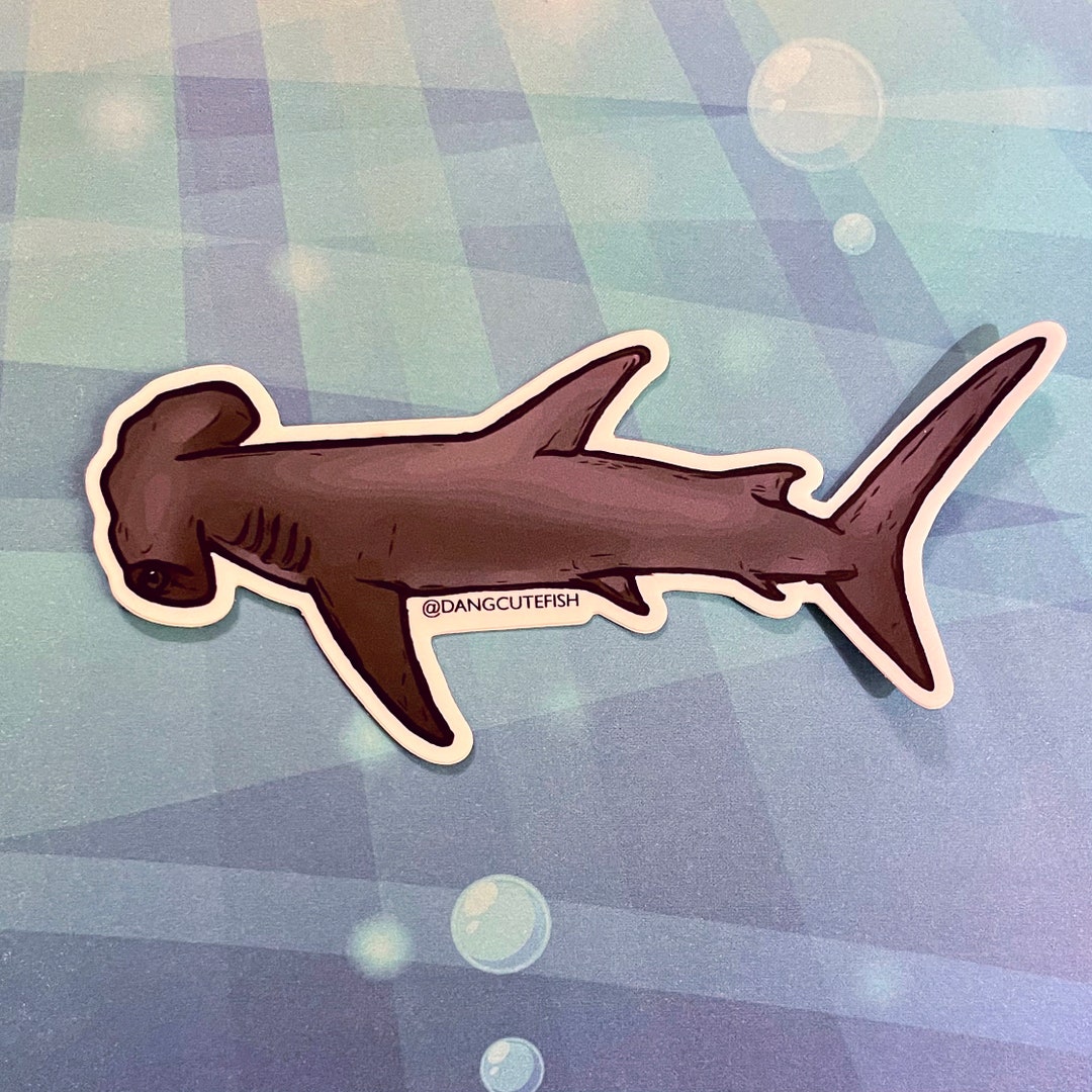 Hammerhead Shark Sticker - Elasmobranch, Shark Gift, Dang Cute Fish - Etsy