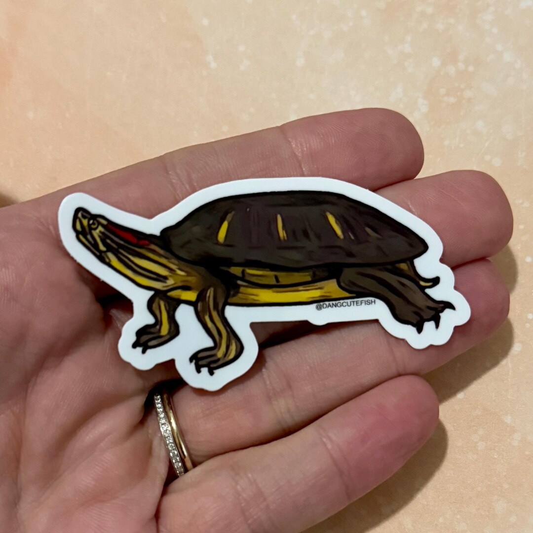 Red Ear Slider Sticker, Gift, Aquarist, Herpetologist, Turtle, Reptile ...
