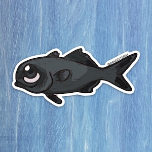 Matte Coated Vinyl Sticker - Flashlight Fish, Great for Fans of ...