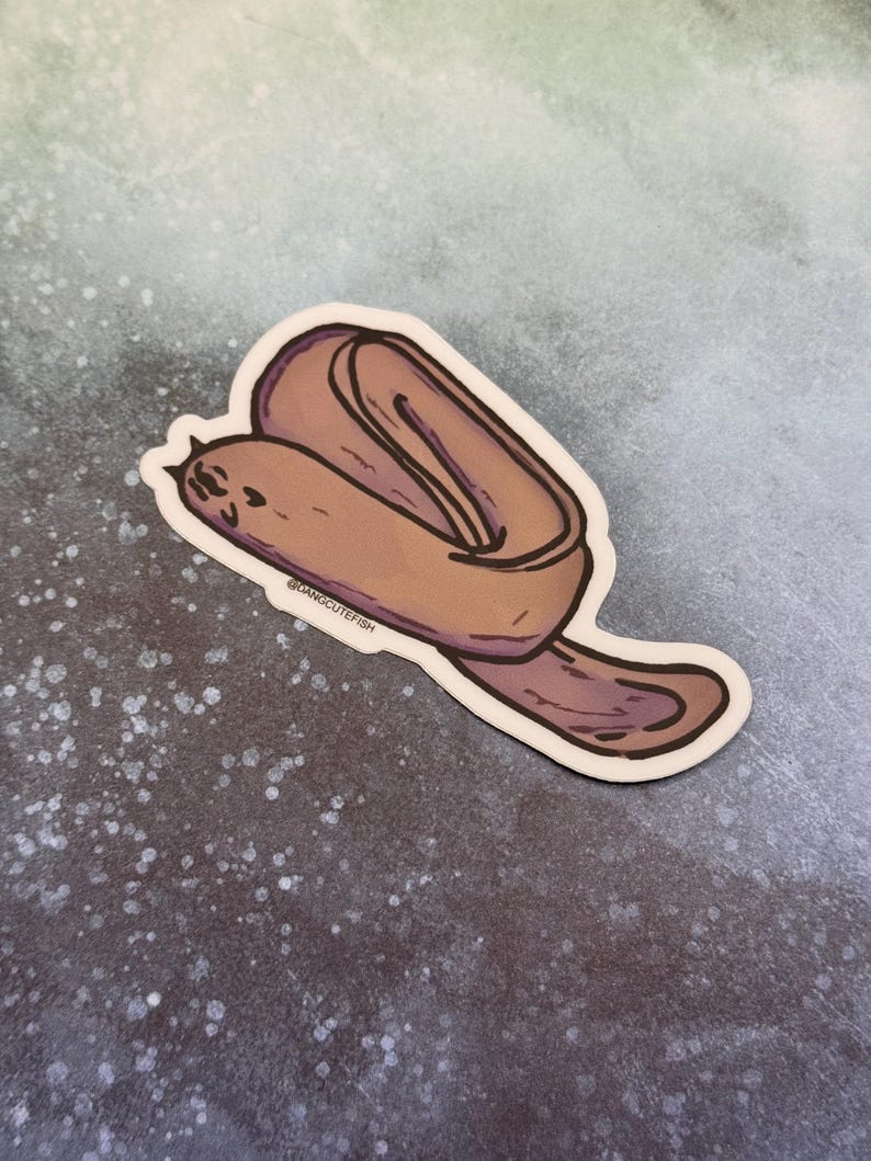 Hagfish Sticker, Gift, Aquarist Gift, Aquarist Sticker, Slime Eel ...