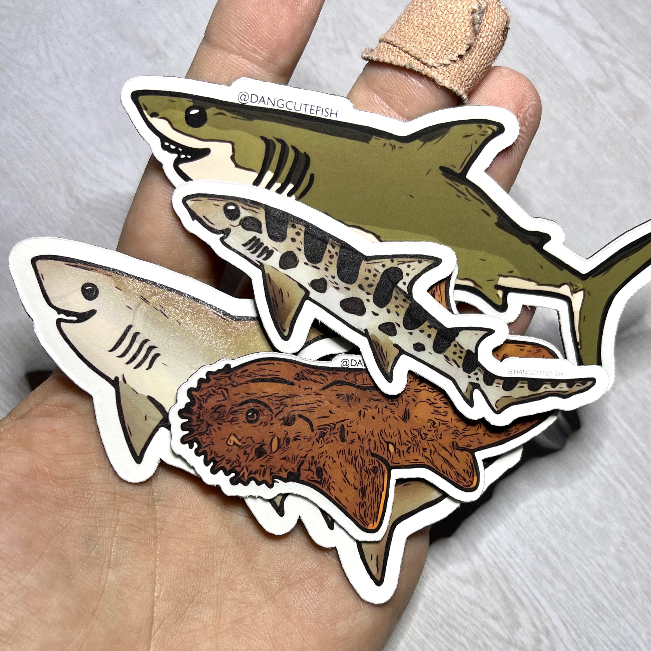 Magnet Set Big Sharks set 4 White Shark Leopard Shark | Etsy