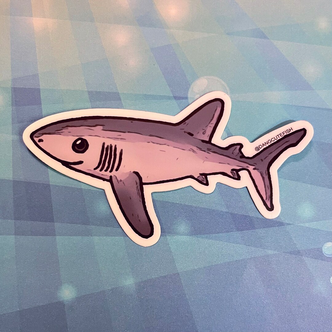 Porbeagle Shark Sticker - Elasmobranch, Shark Gift, Dang Cute Fish - Etsy