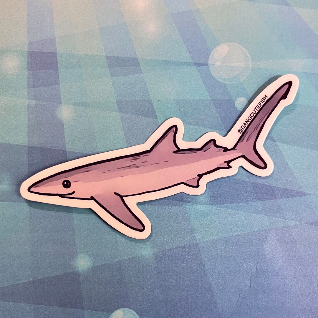 Blue Shark Sticker - Elasmobranch, Shark Gift, Dang Cute Fish - Etsy