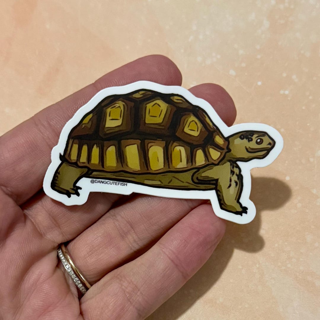 Sulcata Tortoise Sticker - Gift, Aquarist, Herpetologist, Turtle ...