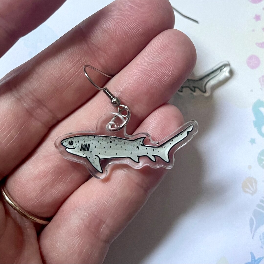 Sevengill Shark Earrings - Elasmobranch Earrings, Aquarium Jewelry ...