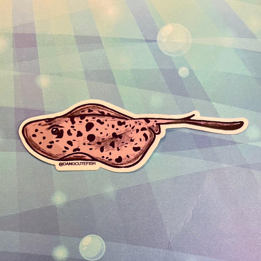 Black Blotched Ray Sticker Elasmobranch, Shark Gift, Dang Cute Fish - Etsy