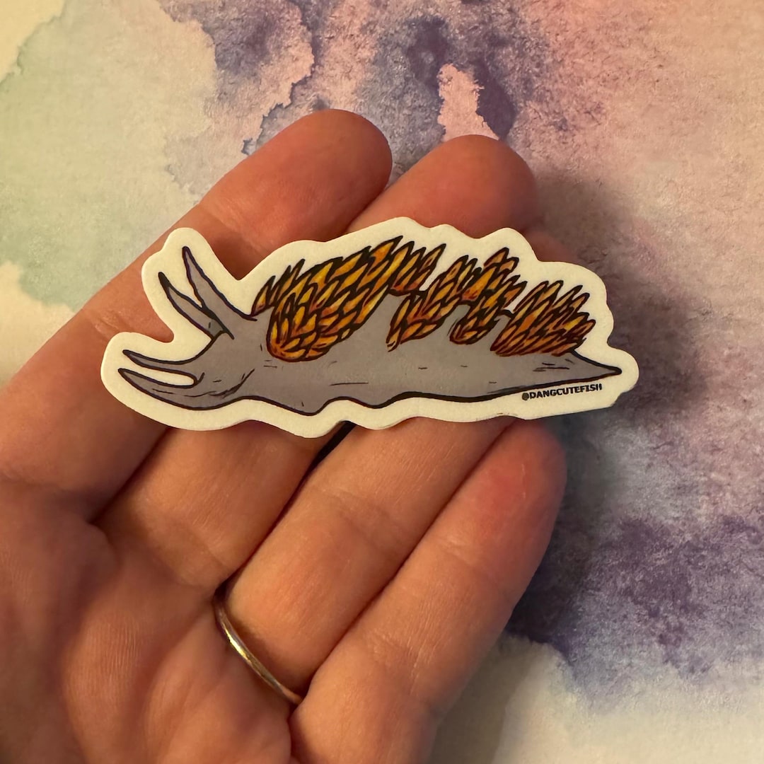 Opalescent Nudibranch Sticker (1) - Matte Vinyl Sticker, Aquarist ...