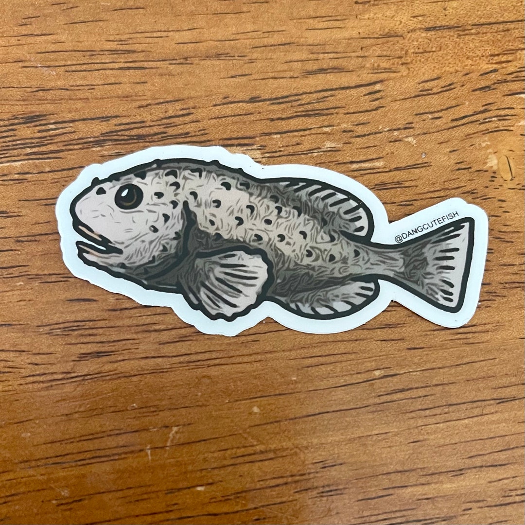 Matte Coated Vinyl Stickers (1) - Blobfish Sticker, Blobfish Gift, Blob ...